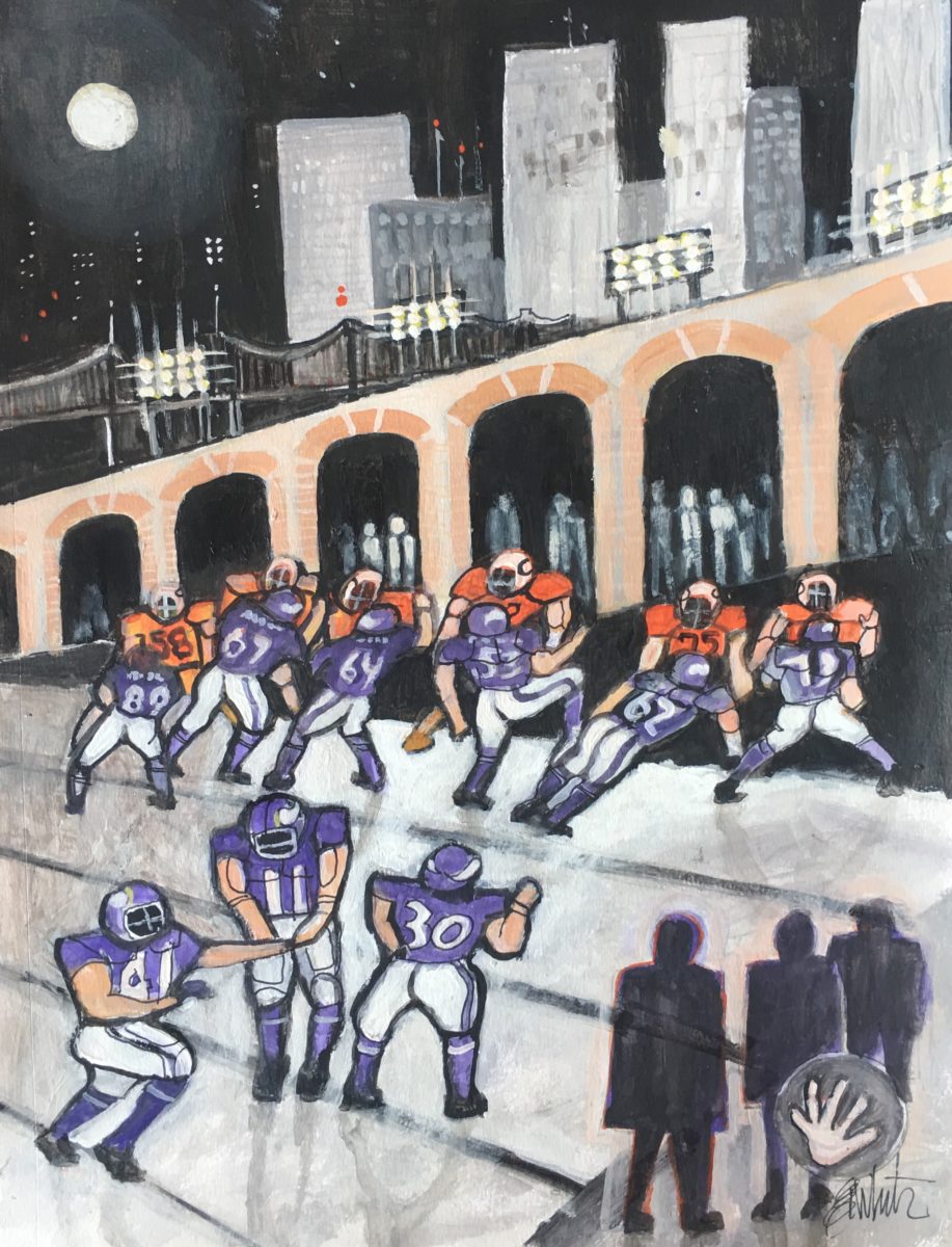 Snowmen at Soldier Field - Acrylic , in Gridiron Moments