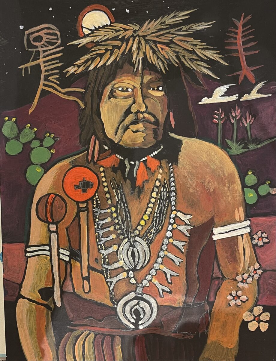 Kumeyaay Chief - Acrylic on Arches Paper, in Native Vision